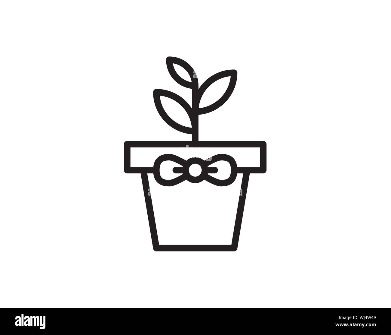 Plant in the pot line icon, outline vector sign, linear style pictogram ...