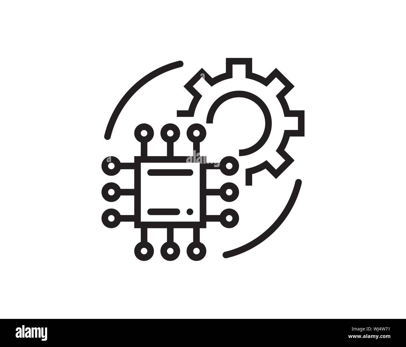 Digital gear icon Stock Vector Images - Alamy