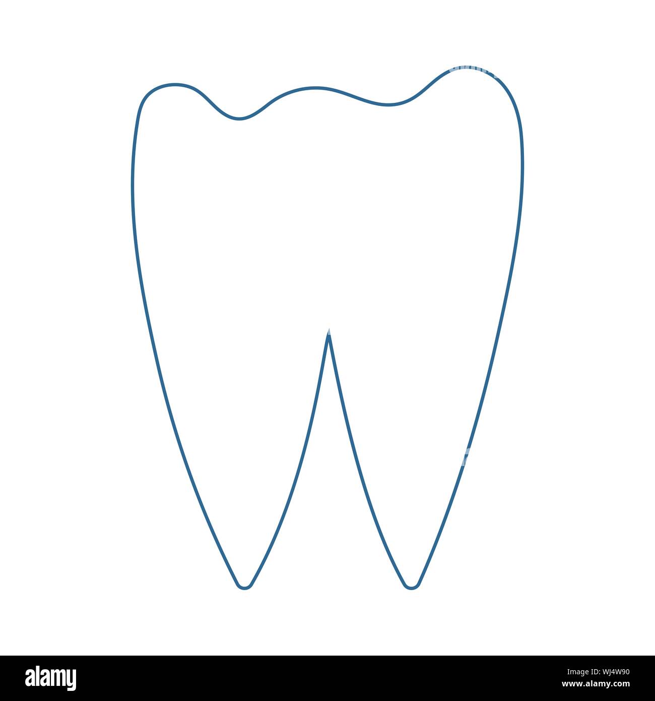 Tooth Icon. Thin Line With Blue Fill Design. Vector Illustration Stock ...