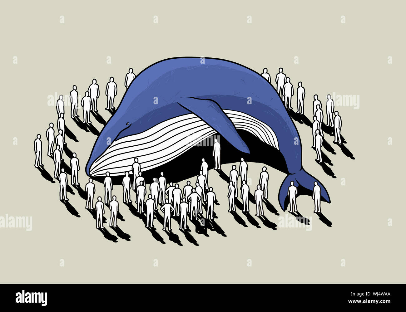Crowd surrounding beached whale Stock Photo - Alamy
