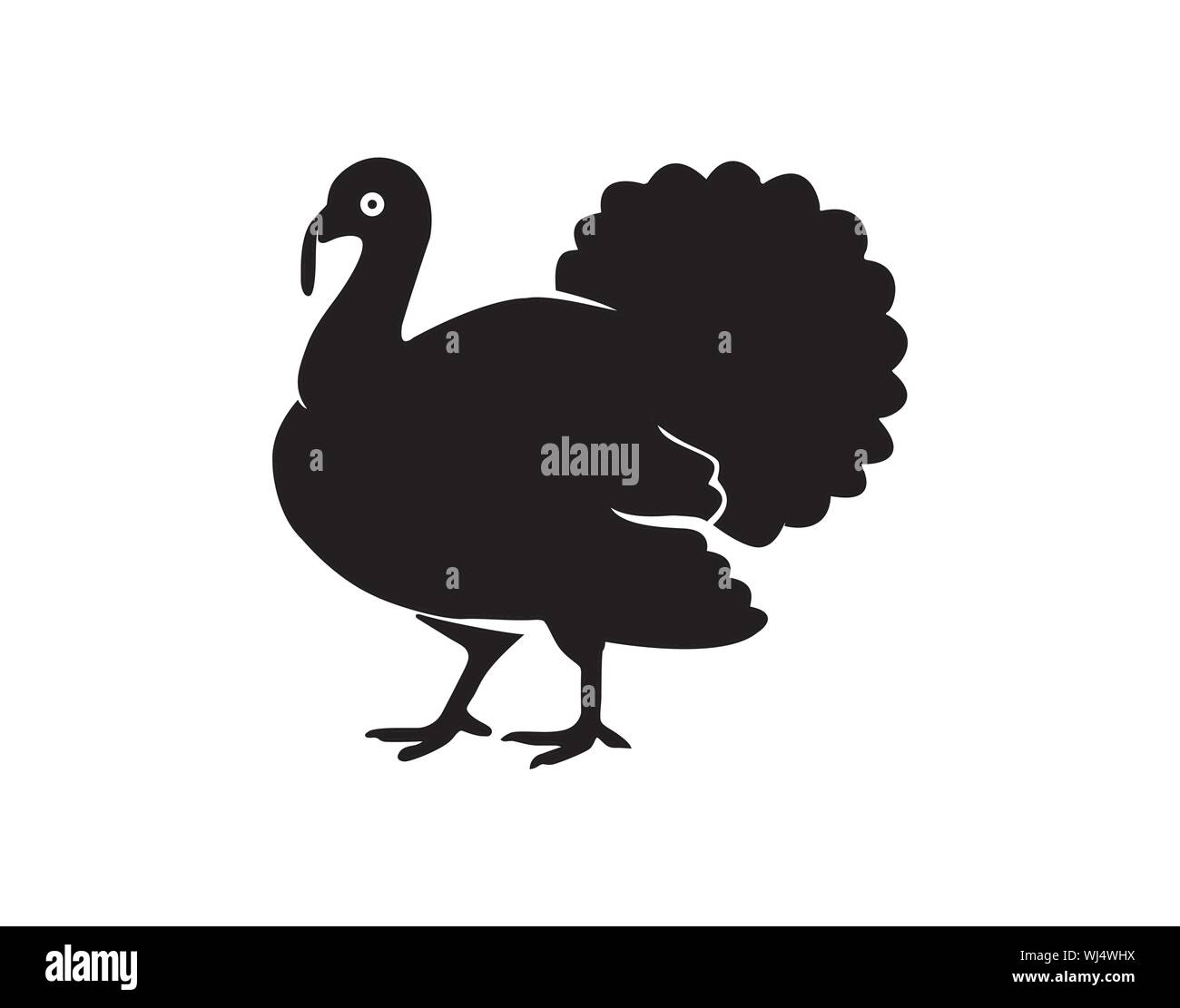 Turkey vector silhouette. Farm animal silhouette - Vector Stock Vector ...