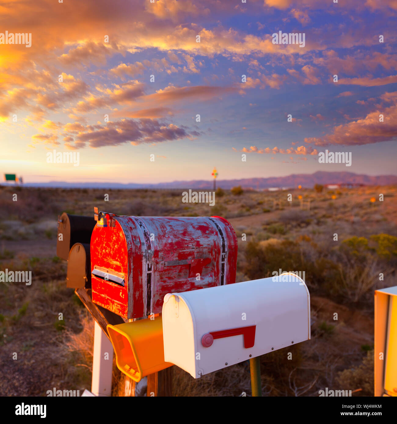 Mail boxes in a row hi-res stock photography and images - Alamy