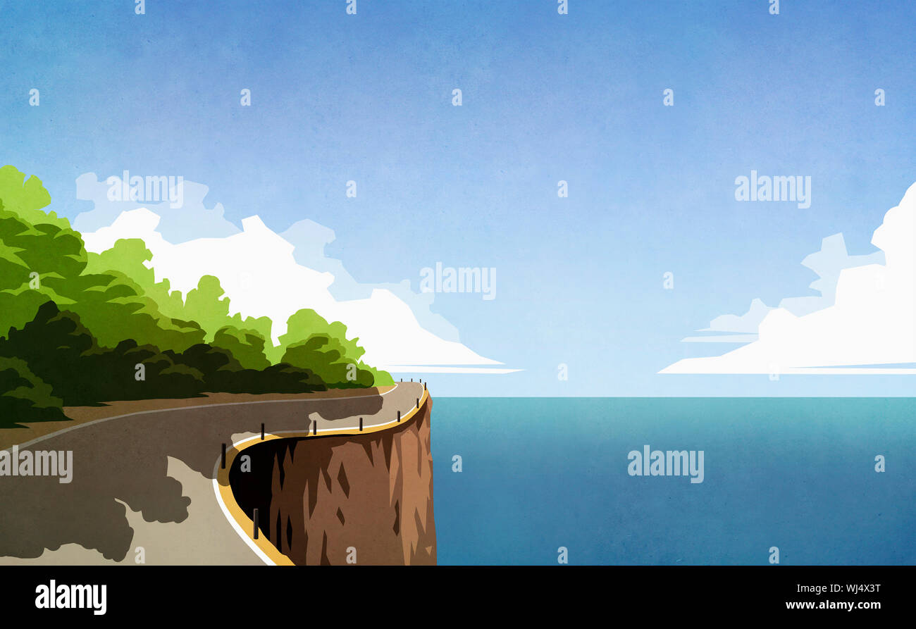 Road cliff illustration hi-res stock photography and images - Alamy