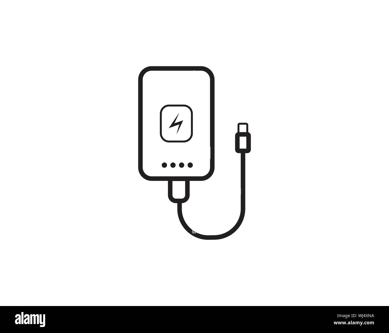 Charging smartphone usb cable Black and White Stock Photos & Images - Alamy