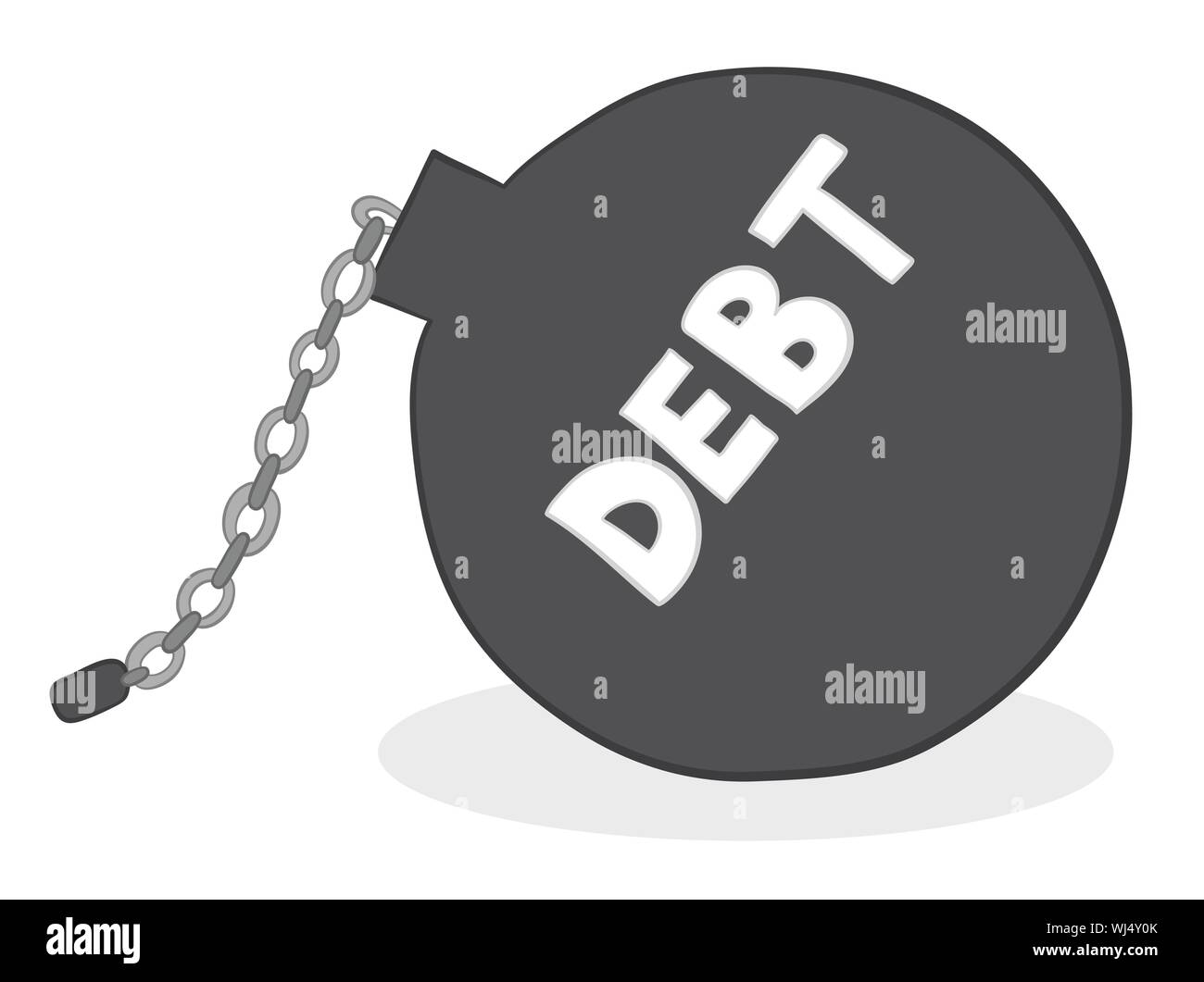 Vector illustration debt concept, chains and lock. Hand drawn. Colored ...