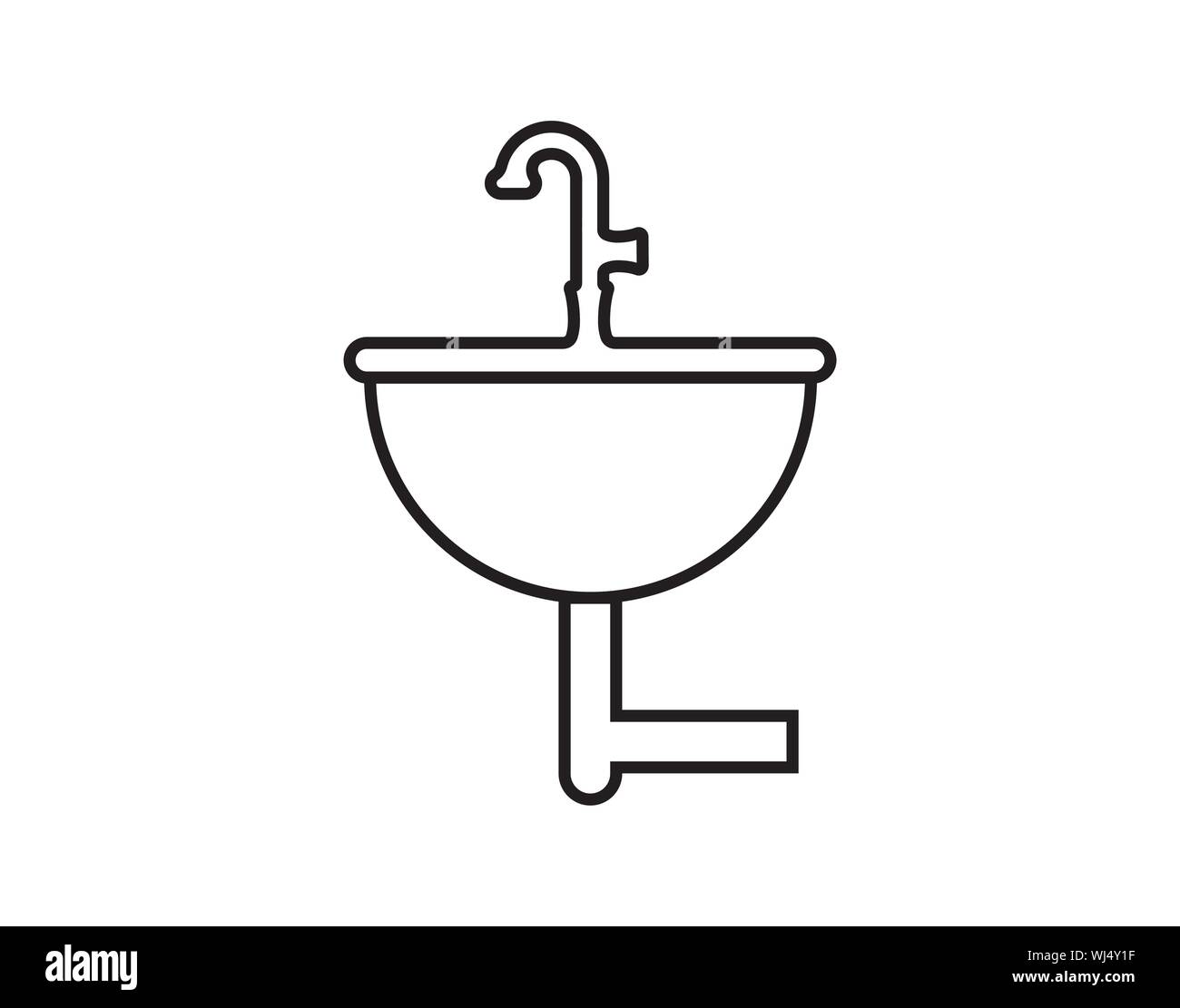 Faucet modern in restroom Stock Vector Images - Alamy