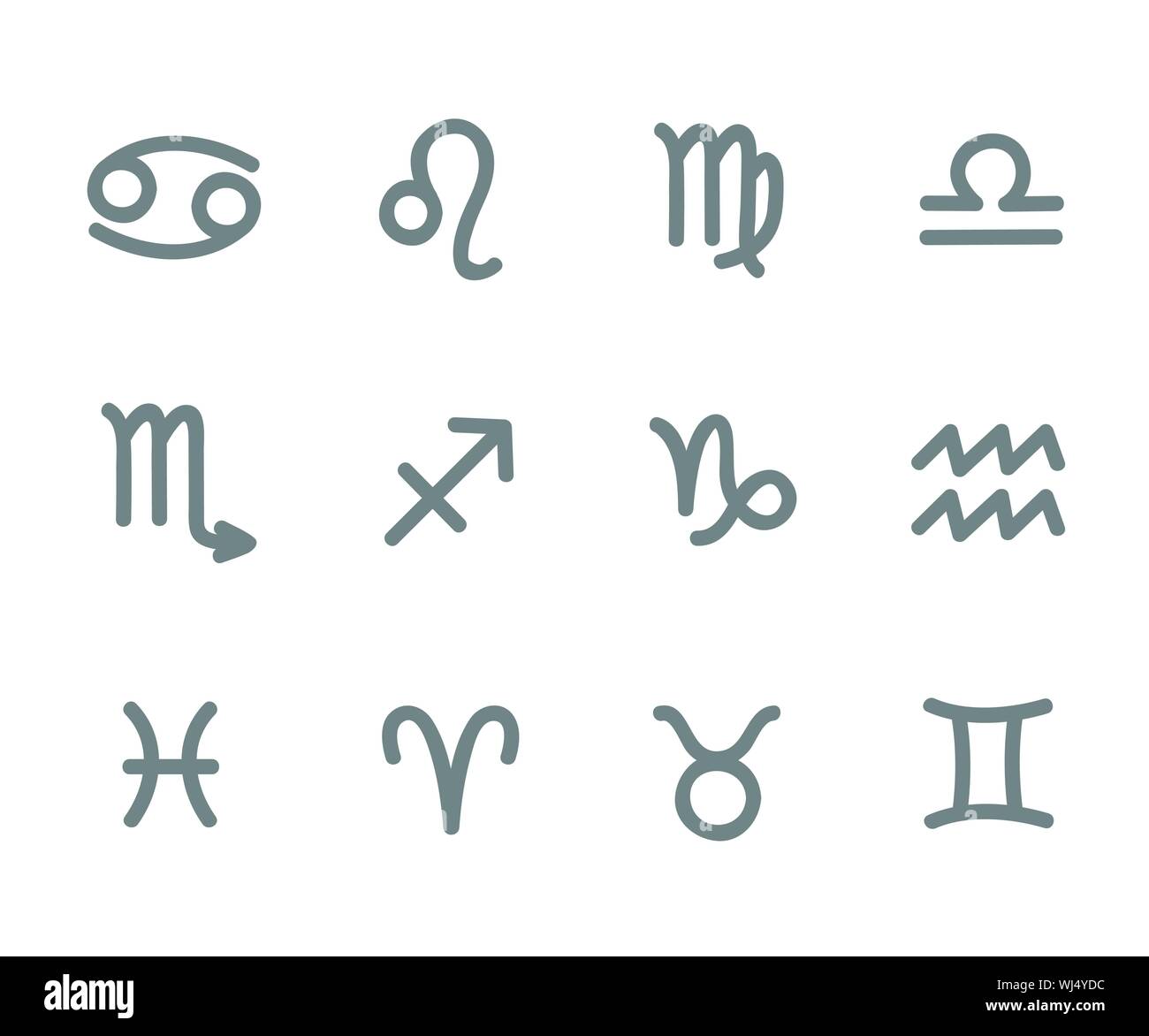 zodiac outline stylized sign horoscope vector illustration EPS10 Stock ...