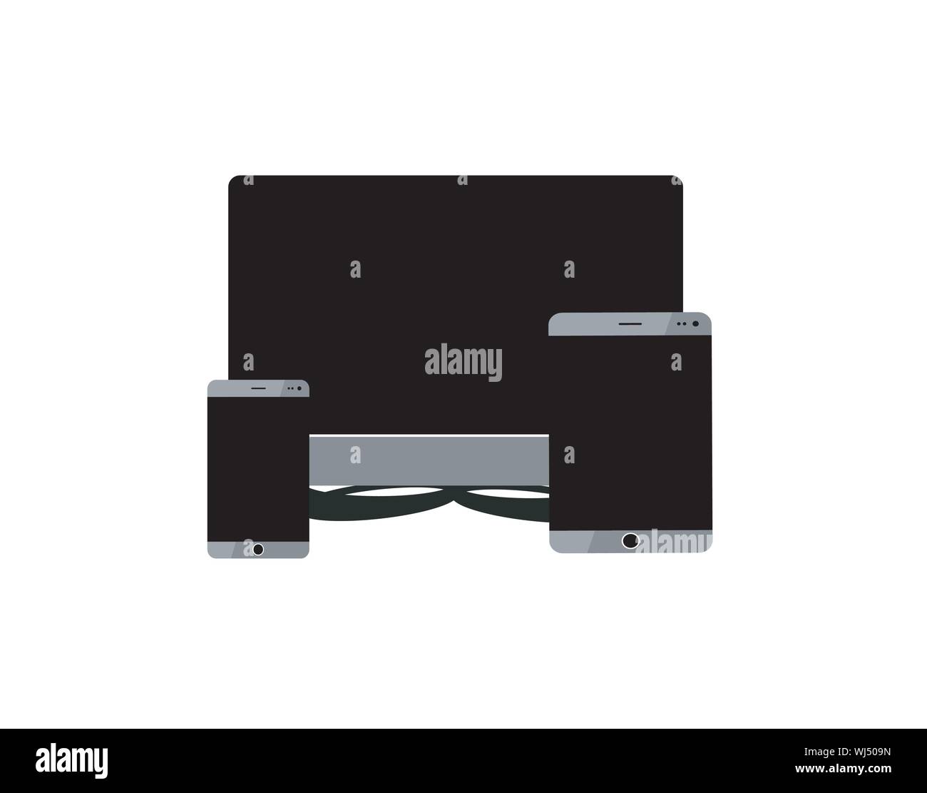 Responsive web design. Adaptive user interface. Digital devises. Laptop ...