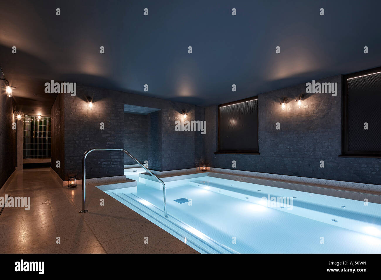 Illuminated vitality pool. Jiva Spa and Wellness Centre, London, United ...