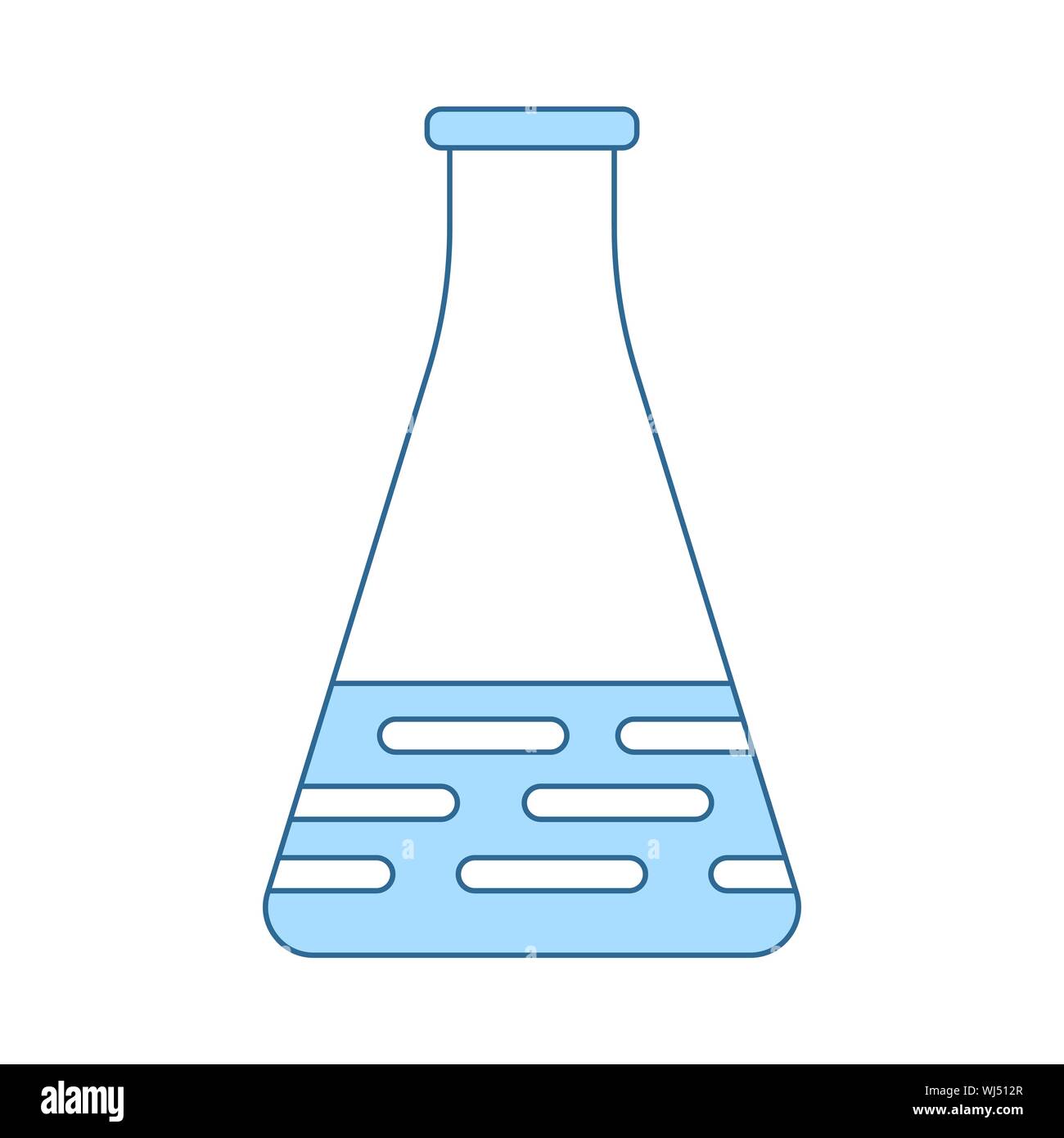 Medical Flask Icon. Thin Line With Blue Fill Design. Vector ...