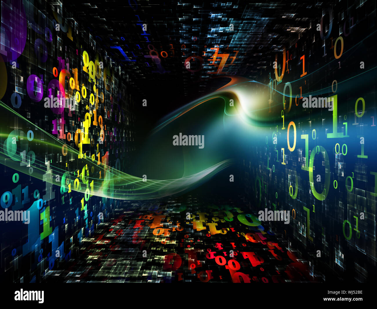 Number Tunnel series. Abstract design made of colorful numbers and ...