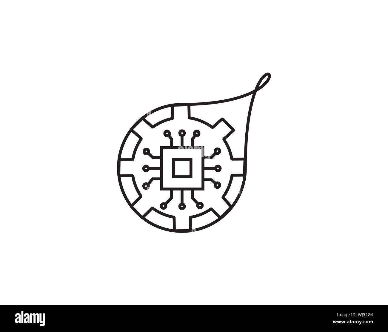 Chip development gear flat icon vector image Stock Vector Image & Art - Alamy