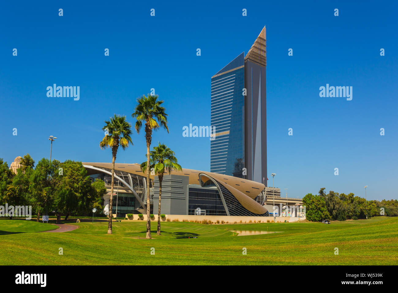 DUBAI, UAE - NOVEMBER 11: High rise buildings and streets nov 11. 2013 ...