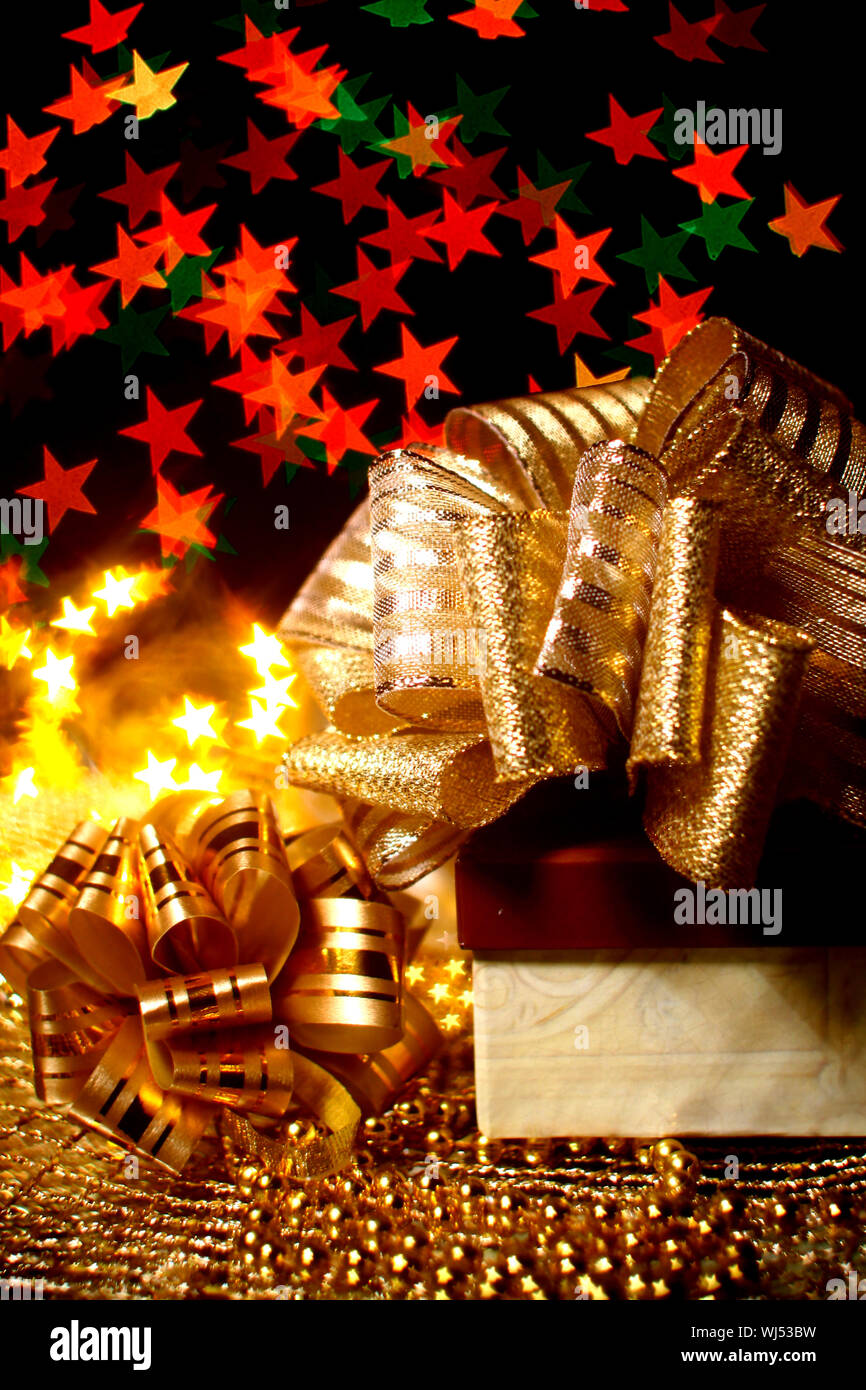 holiday gifts background warm stars Stock Photo - Alamy