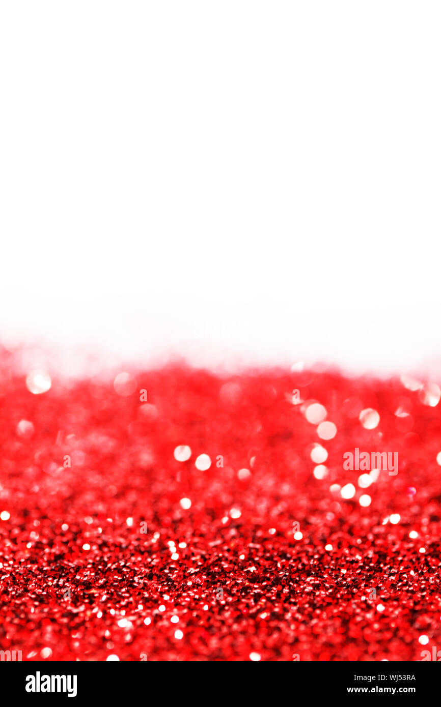 Red shiny glitter holiday beautiful background with white copy space ...