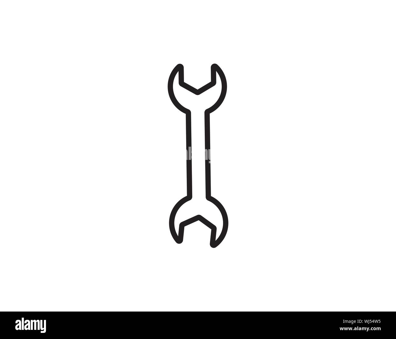 Flat wrench on white Stock Vector Images - Alamy