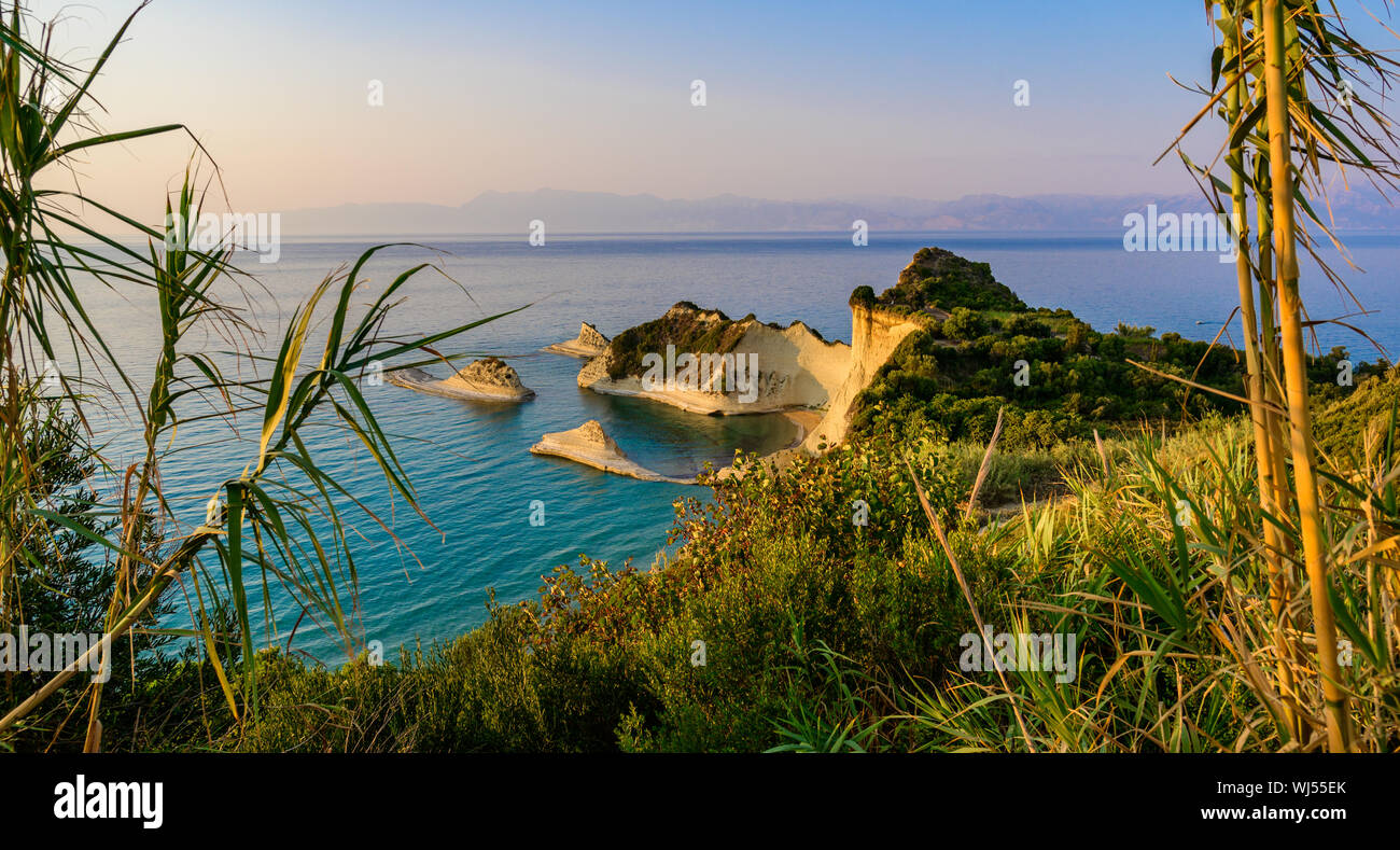 Cape Drastis at sunset close to Peroulades and Sidari village ...