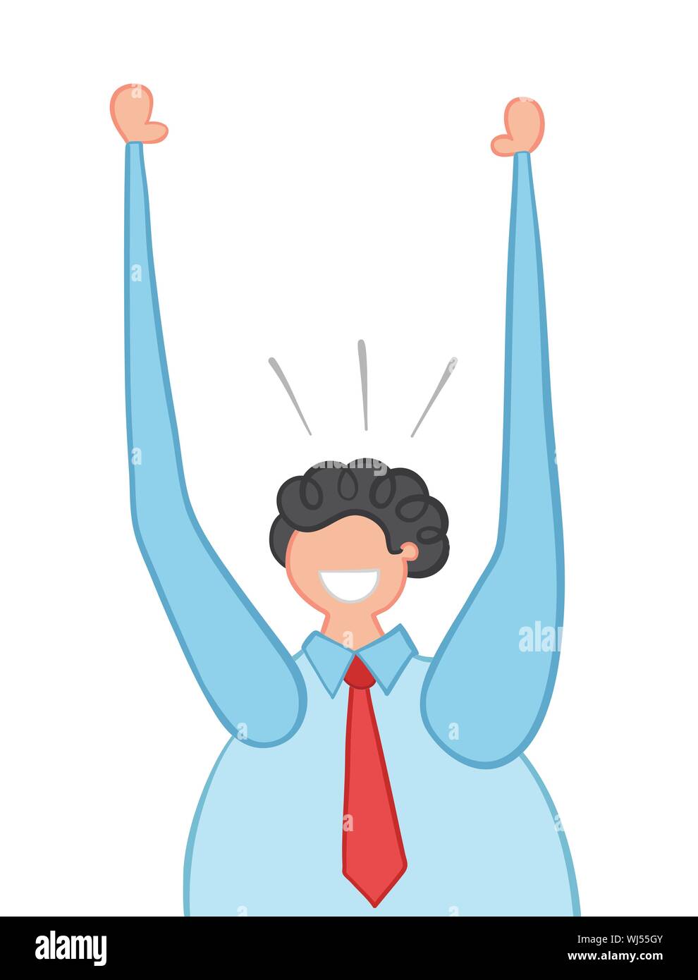 Vector illustration happy businessman. Hand drawn. Colored outlines ...