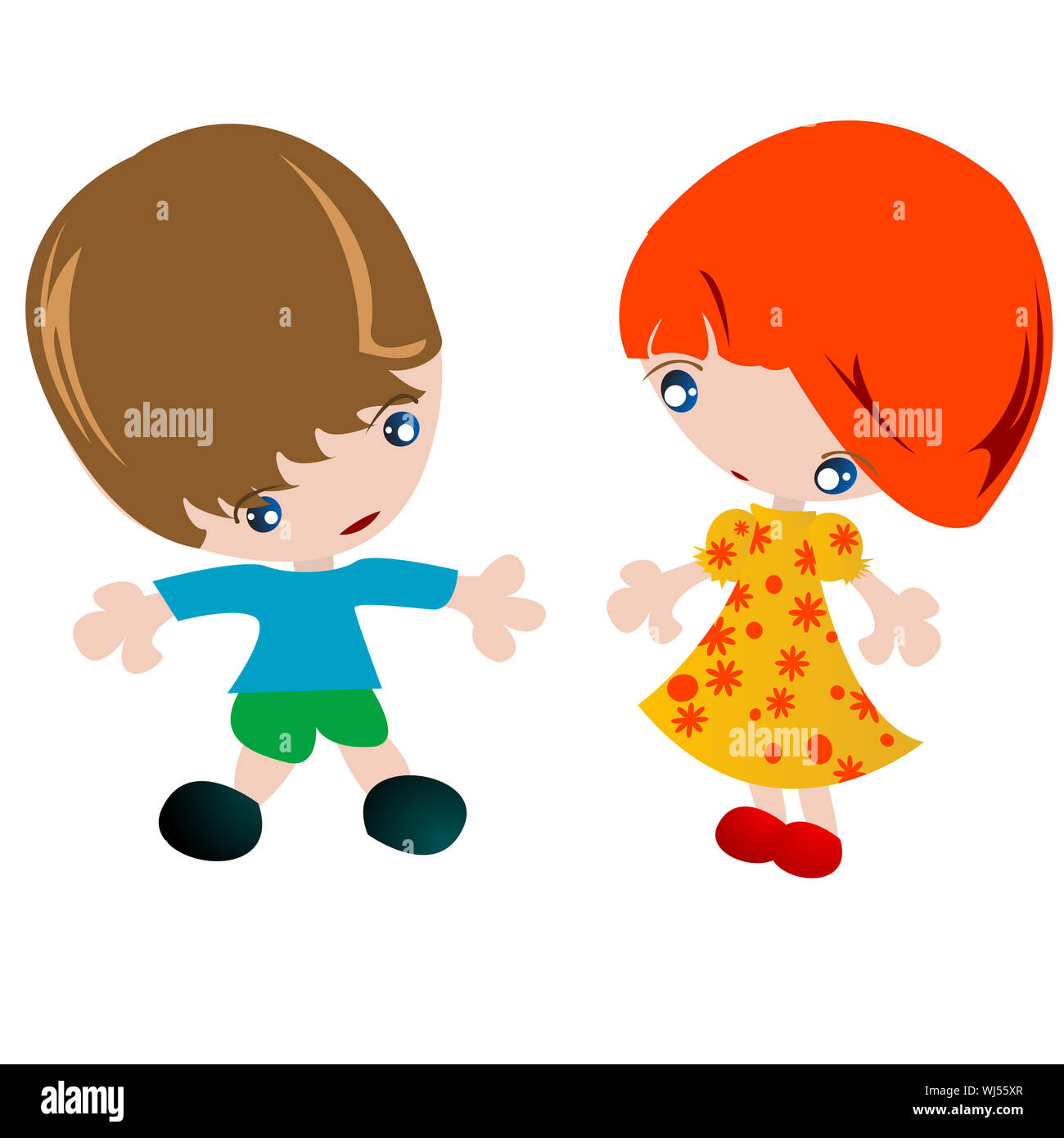 Little boy and little girl, character development Stock Photo - Alamy