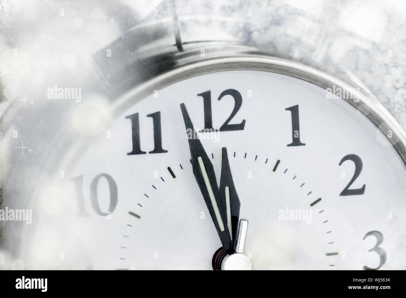 New Year clock moments before midnight Stock Photo - Alamy
