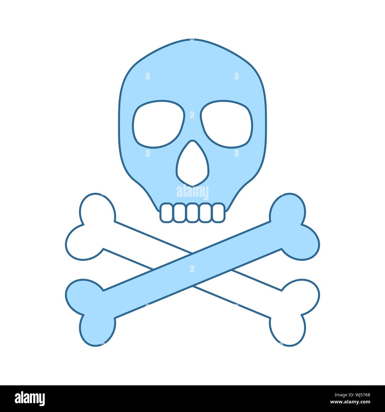 Poison Sign Icon. Thin Line With Blue Fill Design. Vector Illustration ...