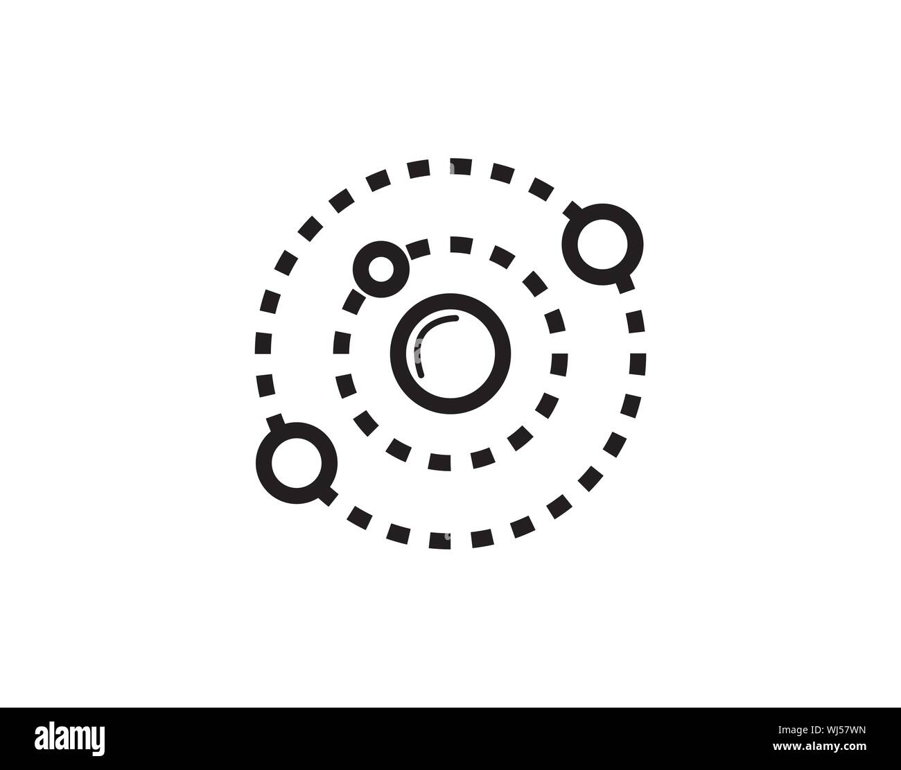 Atomic orbit icon representing molecule structure and scientific ...