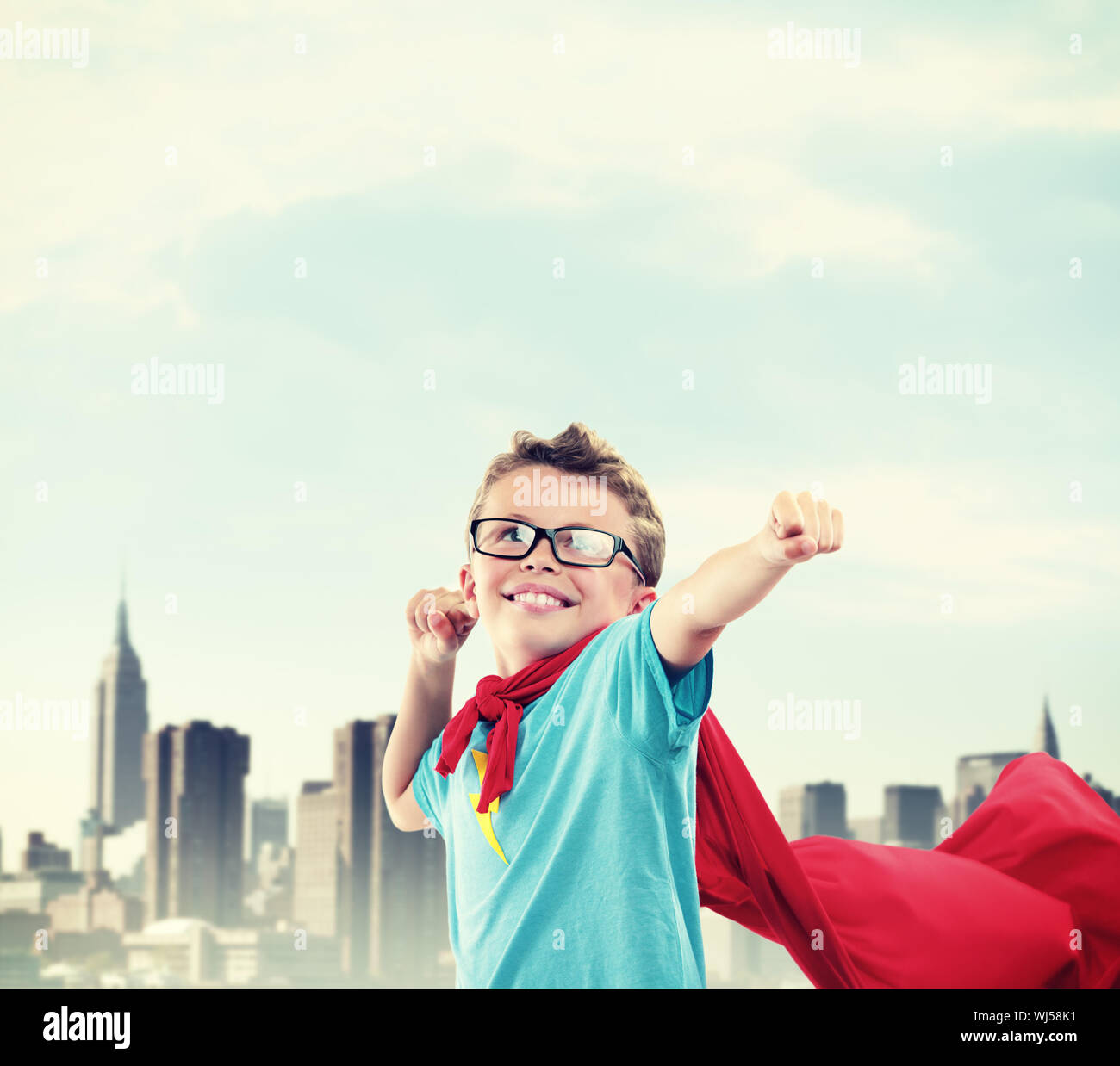 A little superhero ready to save the world Stock Photo - Alamy