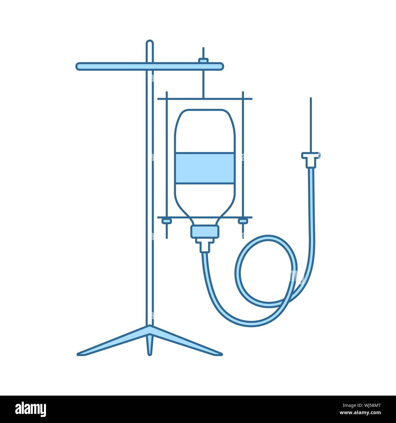 Drop Counter Icon. Thin Line With Blue Fill Design. Vector Illustration ...