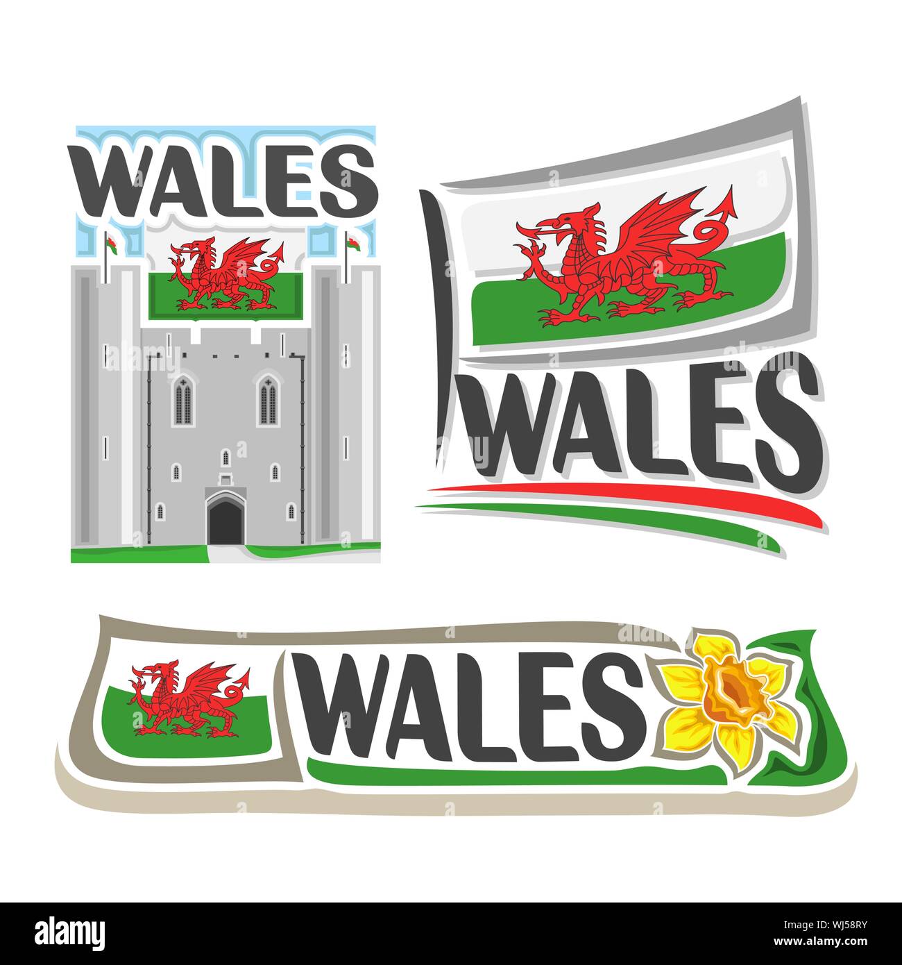 Welsh flag historical Cut Out Stock Images & Pictures - Alamy