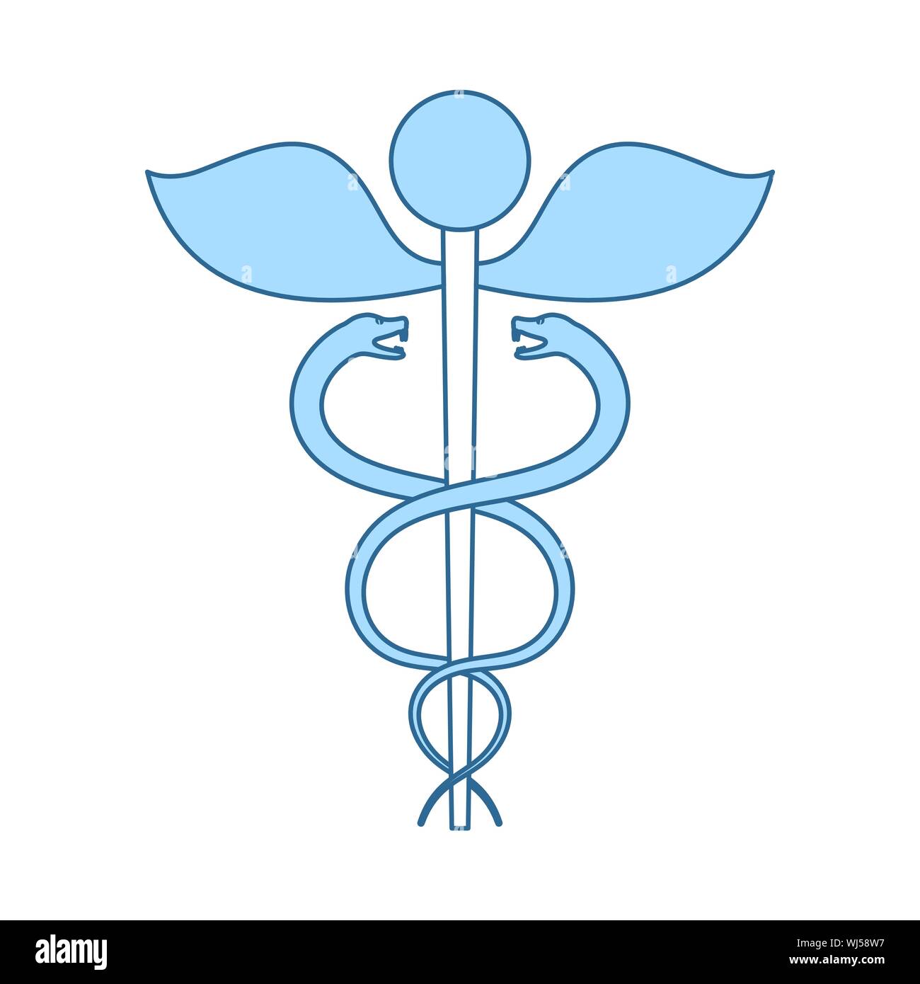 Medicine Sign Icon. Thin Line With Blue Fill Design. Vector ...