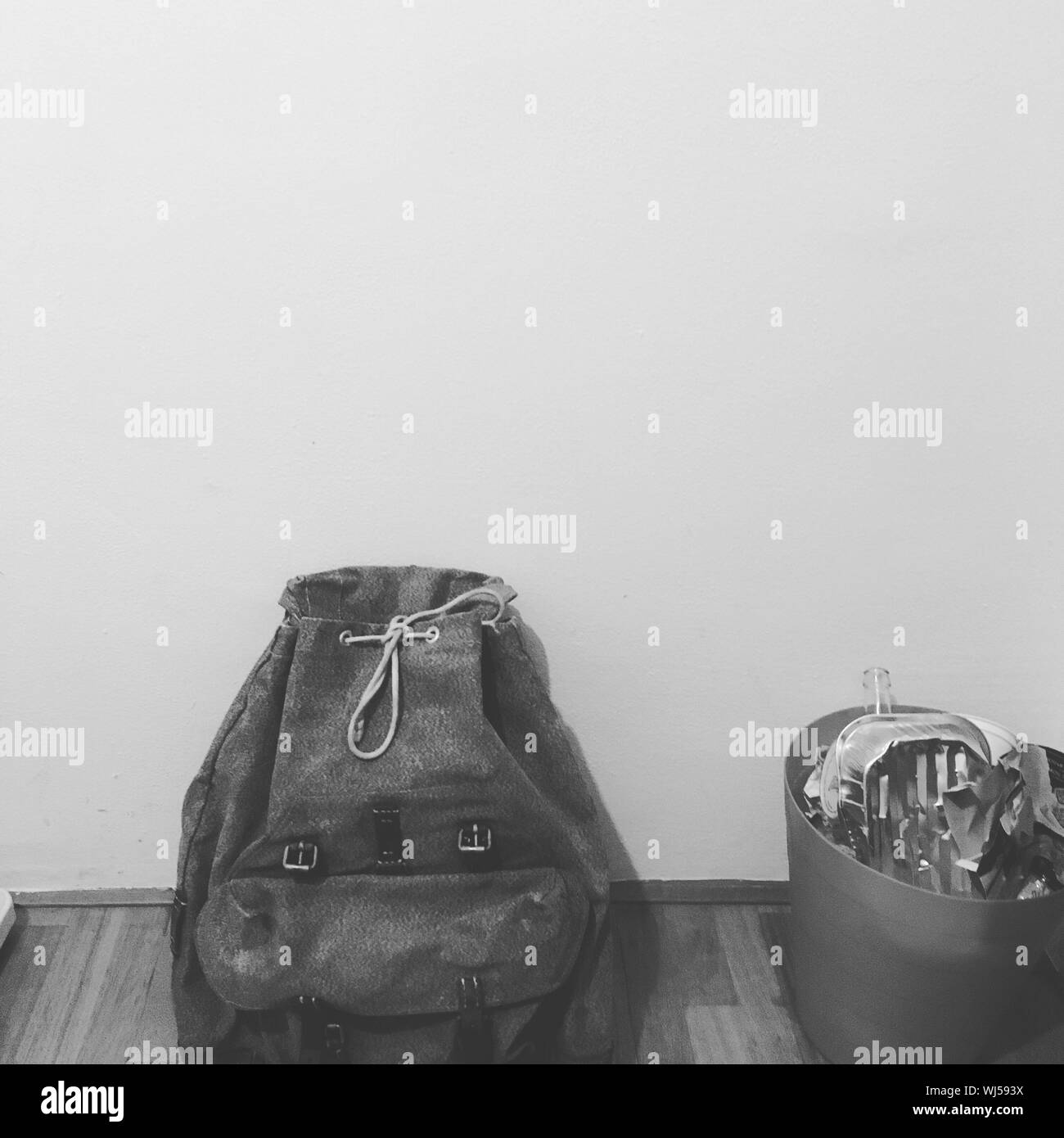 Backpack on floor hi-res stock photography and images - Alamy