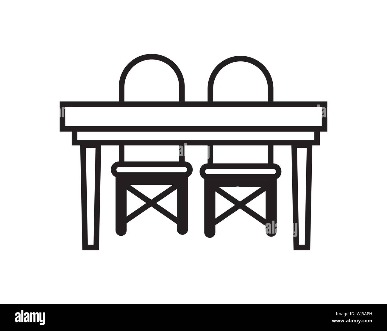 Indoor restaurant furniture table Stock Vector Images - Alamy