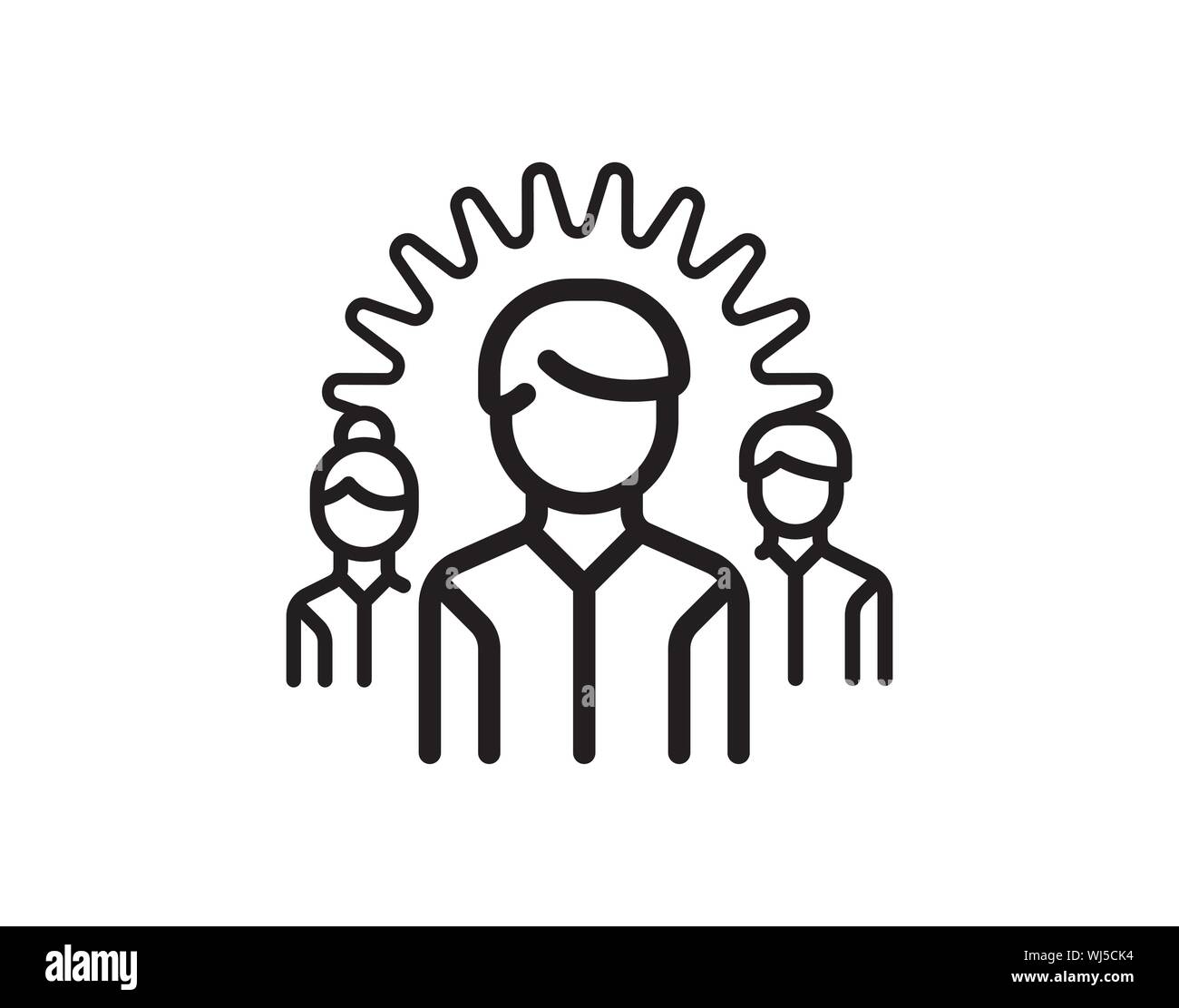 Team leadership and workforce icon representing management and ...
