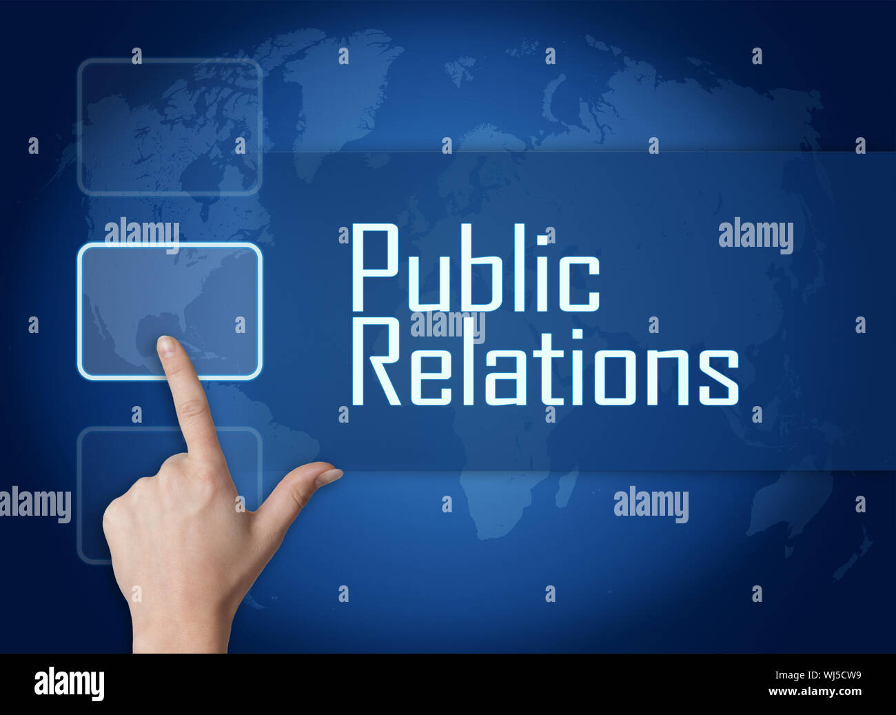 Blue world map news background hi-res stock photography and images - Alamy