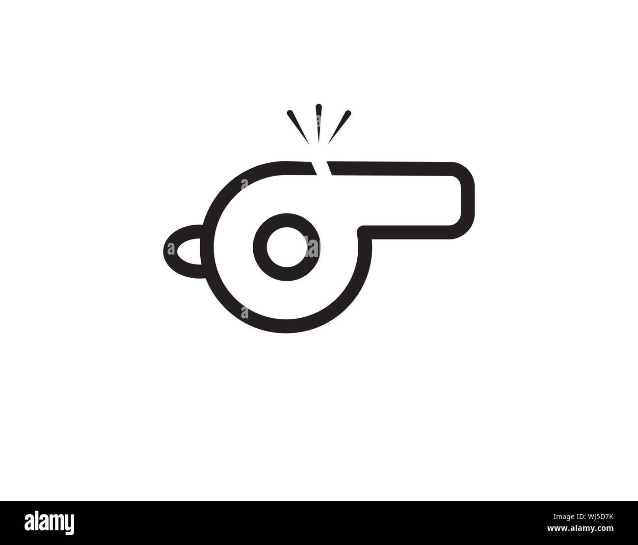 Black line whistle icon isolated Cut Out Stock Images & Pictures - Alamy