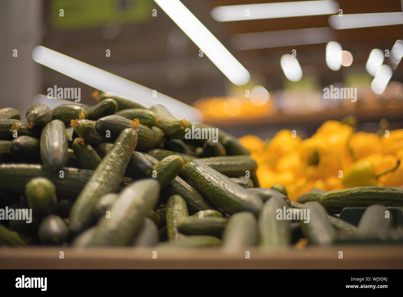 Cucumbers in the store. Food Stock Photo - Alamy