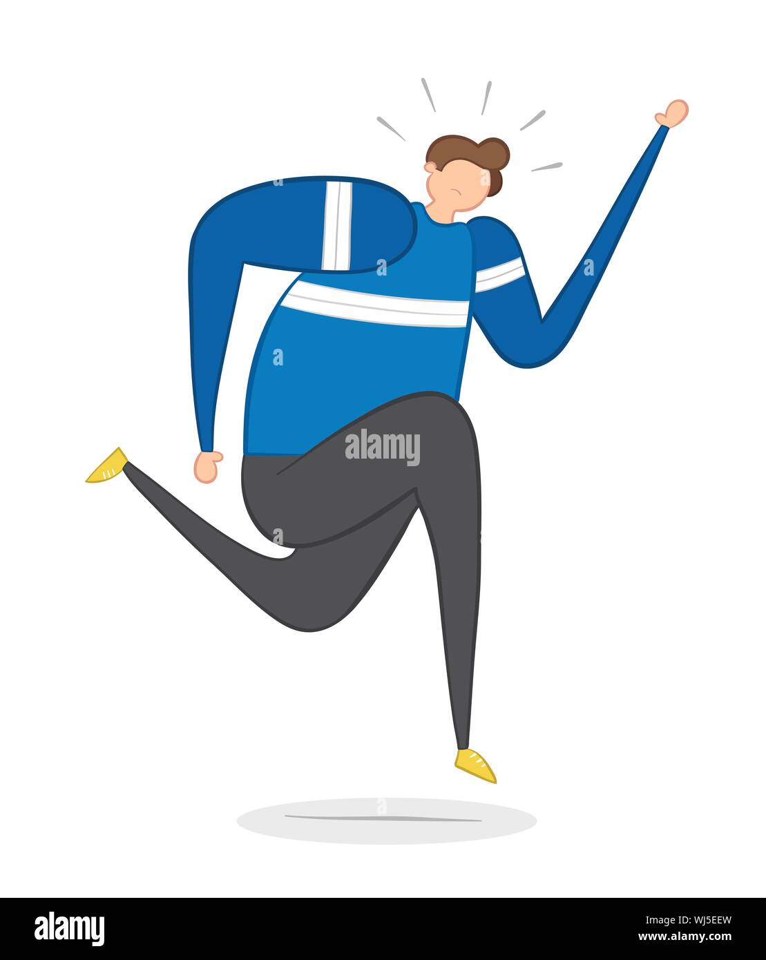 Vector illustration man running. Hand drawn. Colored outlines Stock ...