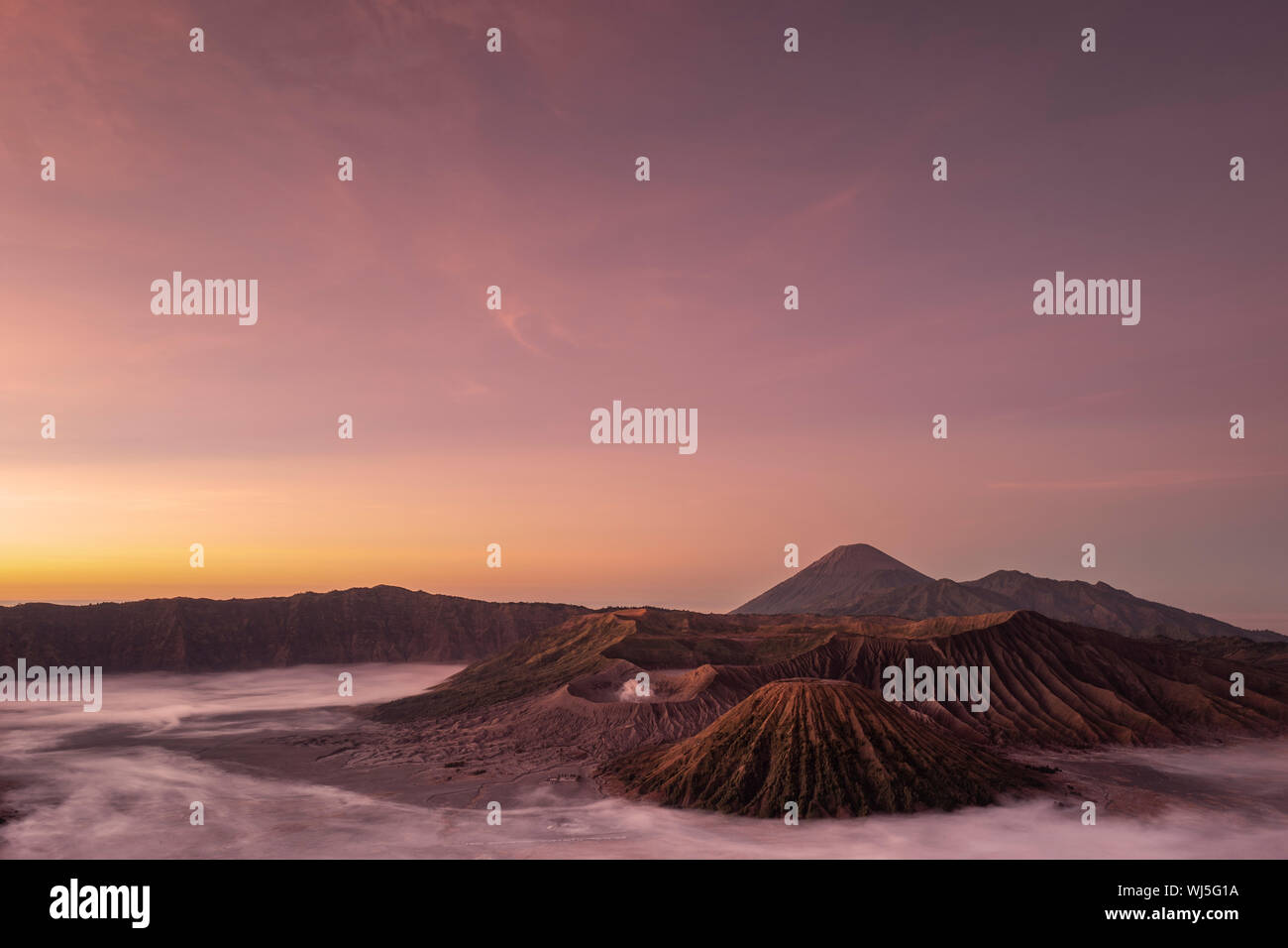 Mount Bromo volcano in the National Park in Eastern Java, Indonesia ...