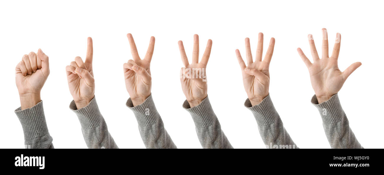 Counting hands from one five hi-res stock photography and images - Alamy