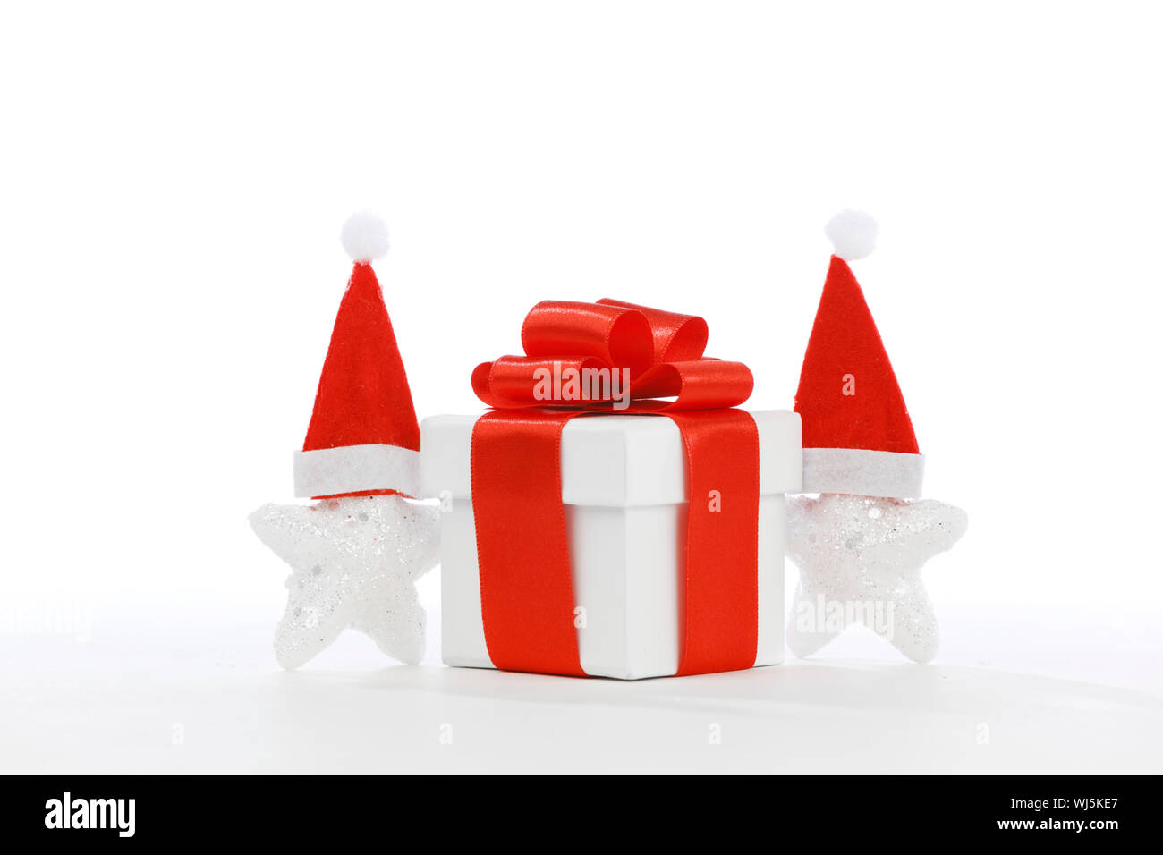 Santa Stars and gifts isolated on white background Stock Photo - Alamy