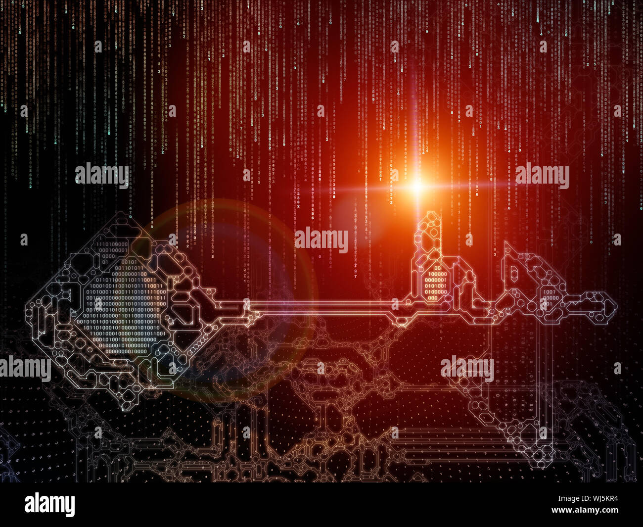 Encryption Key series. Background design of stylized key and number ...