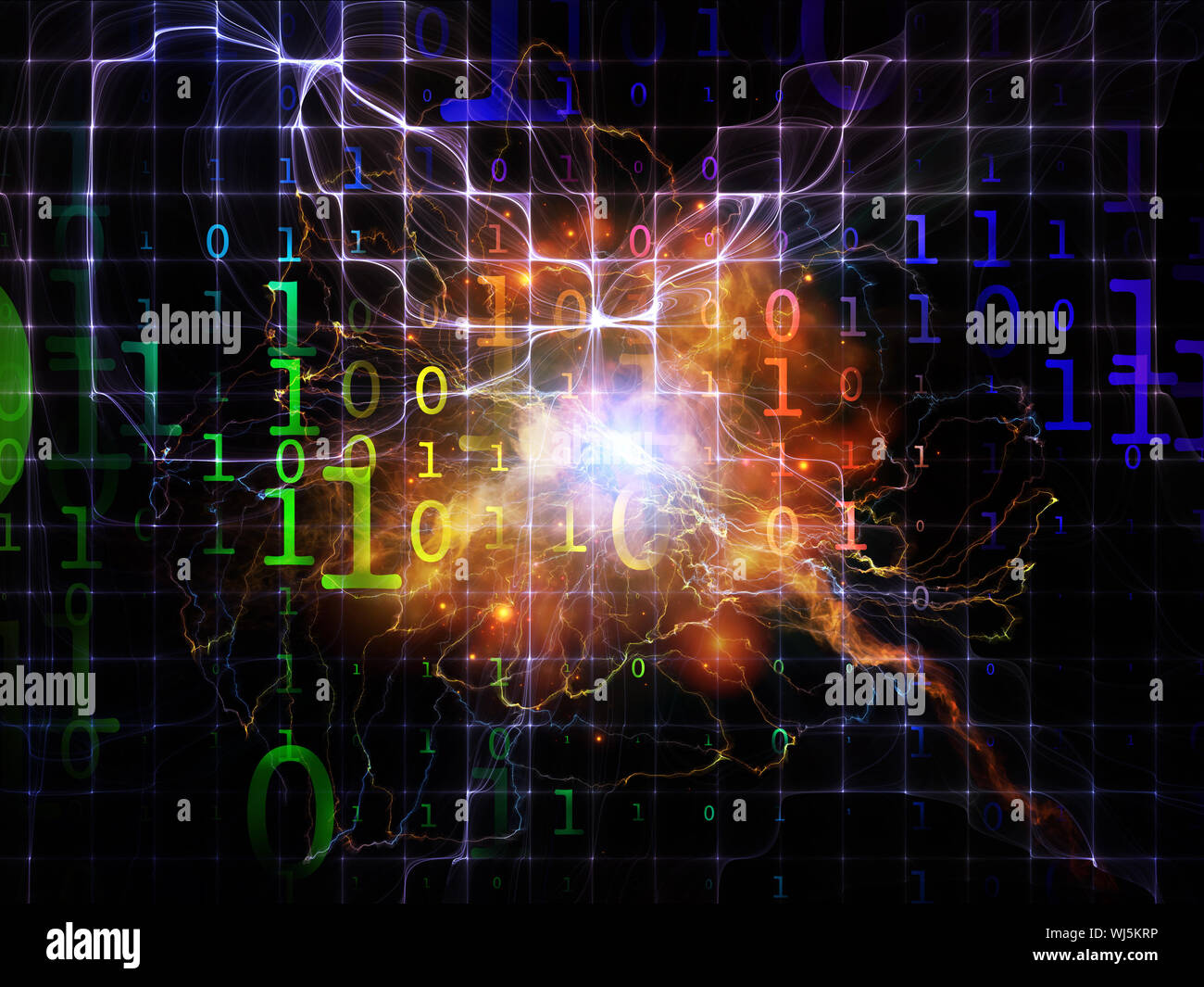 Number in Space series. Backdrop design of numbers, fractal textures ...