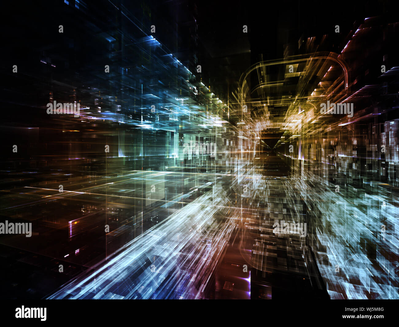 City Lights series. Backdrop of technological fractal textures on the ...