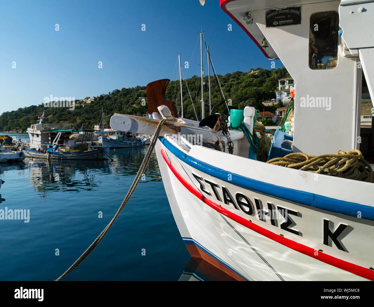 Greek fishing boat, Vathi,Meganisi,Greece,Europe Stock Photo - Alamy