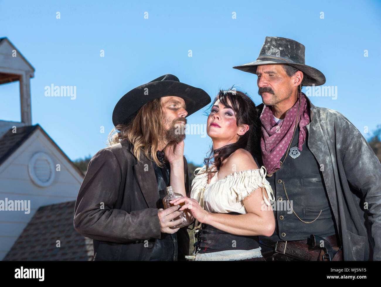 Three Western Characters Stock Photo - Alamy
