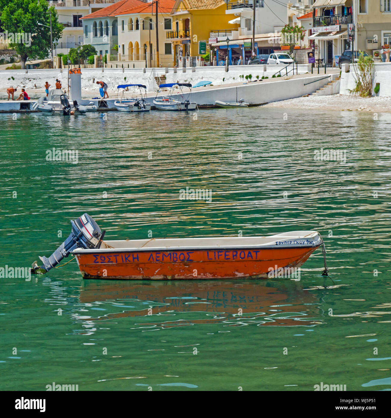 very small inshore lifeboat,Agia Efimia, Kefalonia,Greece,Europe Stock ...