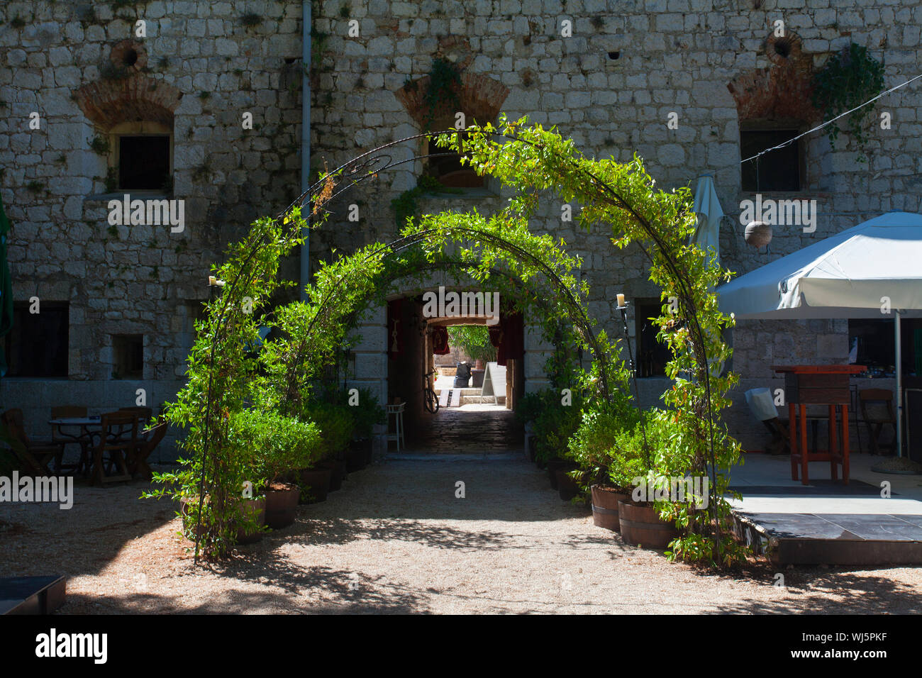 Exterior of Fort George, Vis island, Croatia. Fort George was built in ...