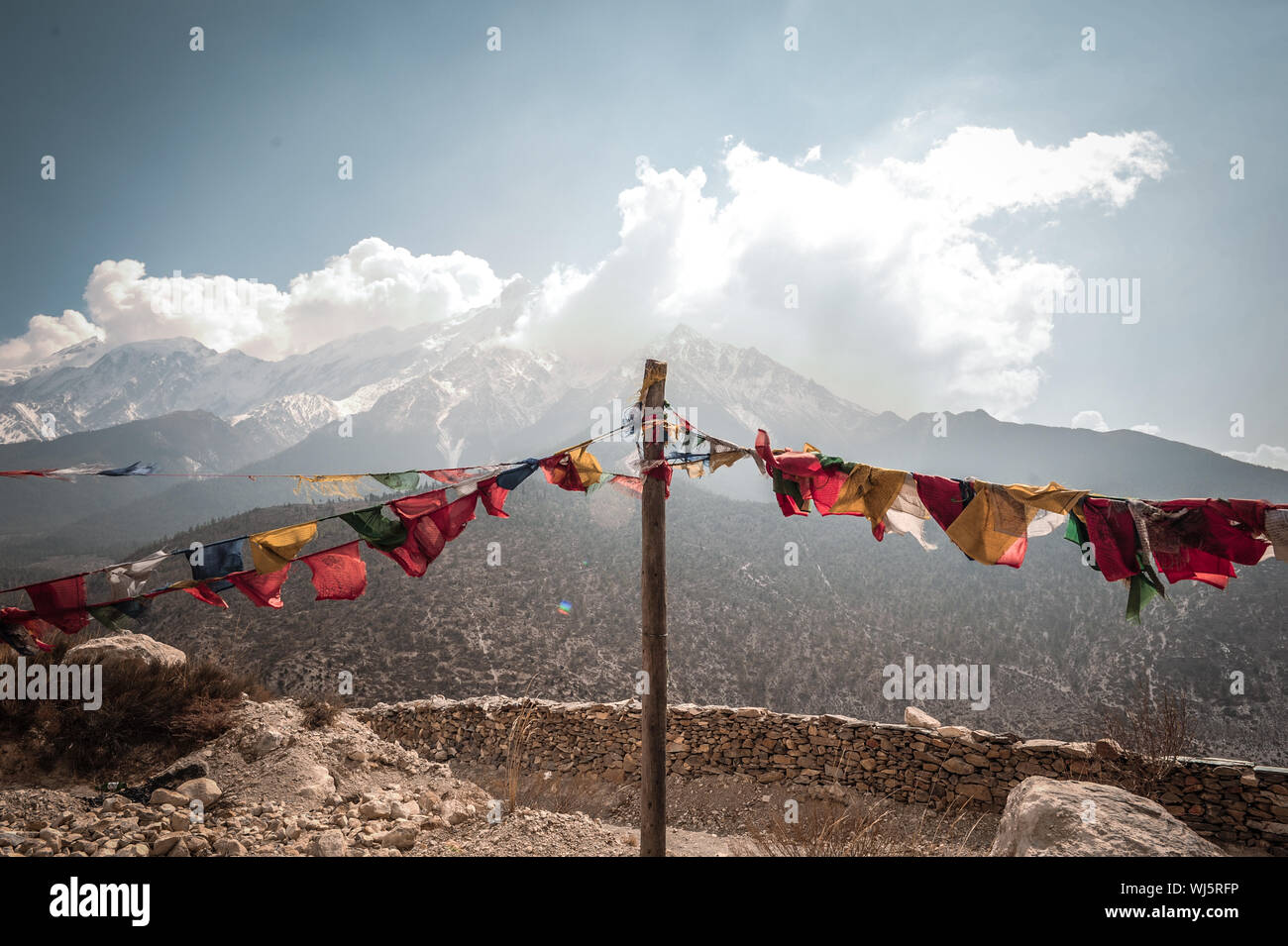 Prayer pole and flags hi-res stock photography and images - Alamy