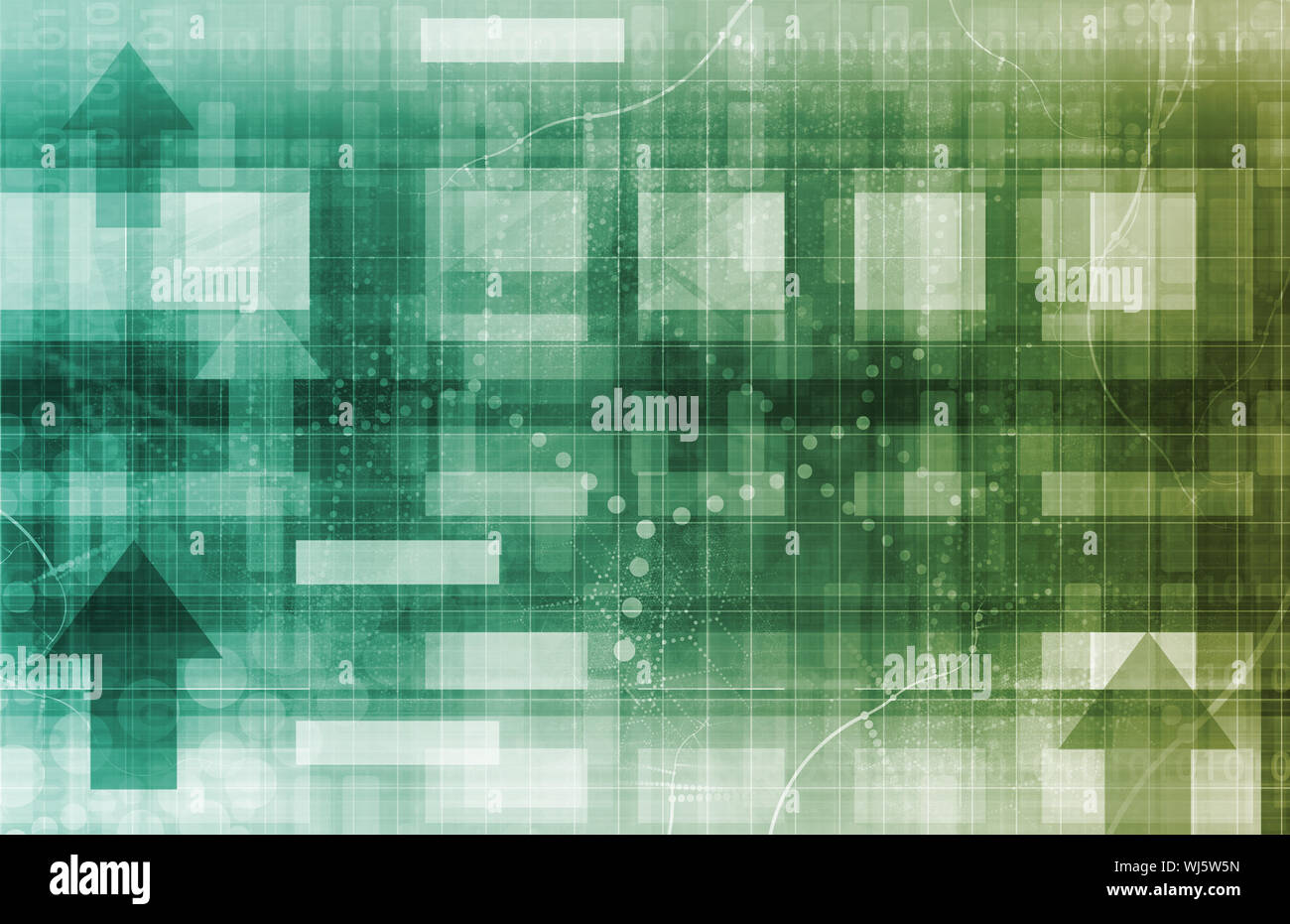 Abstract Network Illustration with System Data Art Stock Photo - Alamy