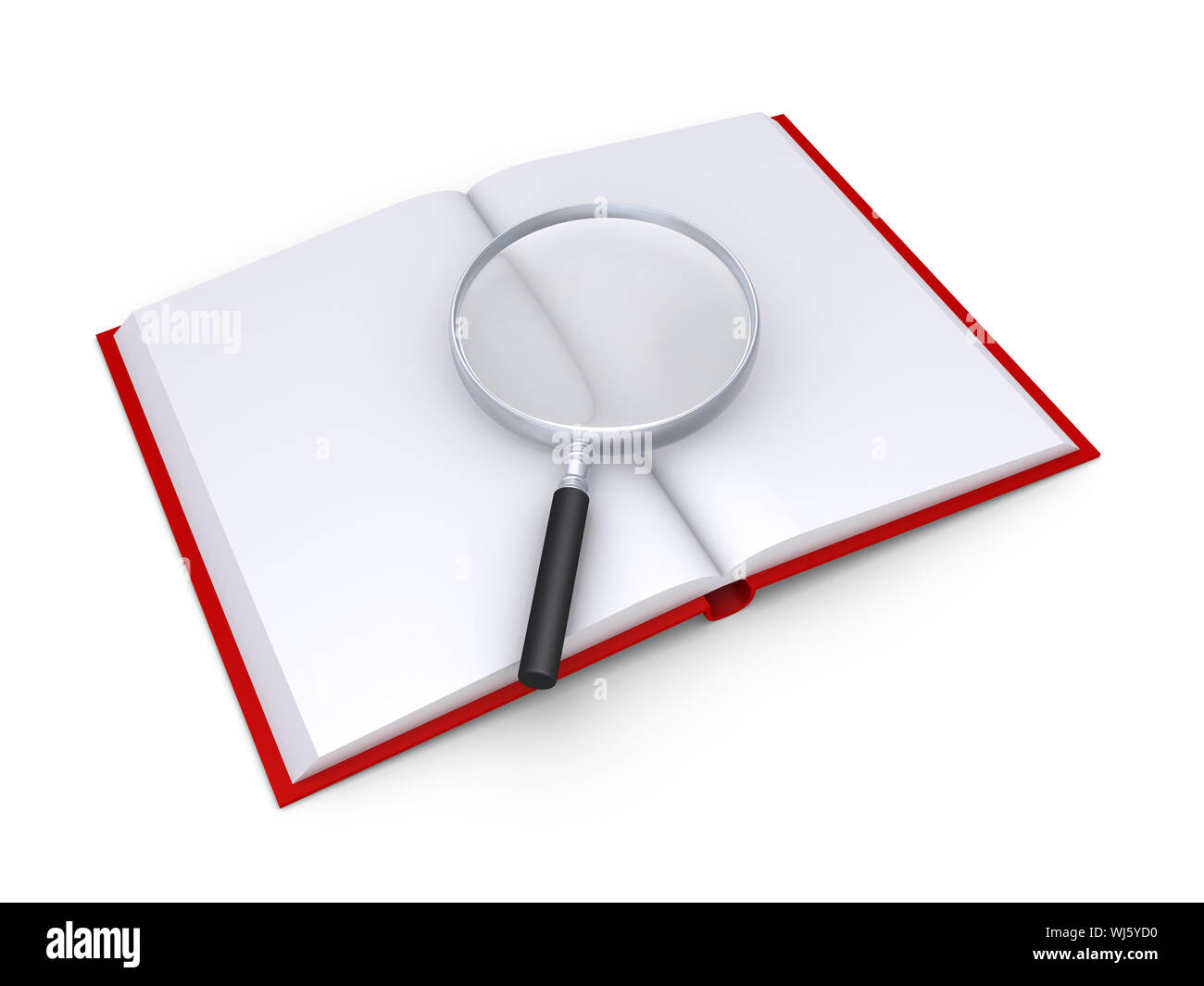 Magnifying glass over open hi-res stock photography and images - Alamy